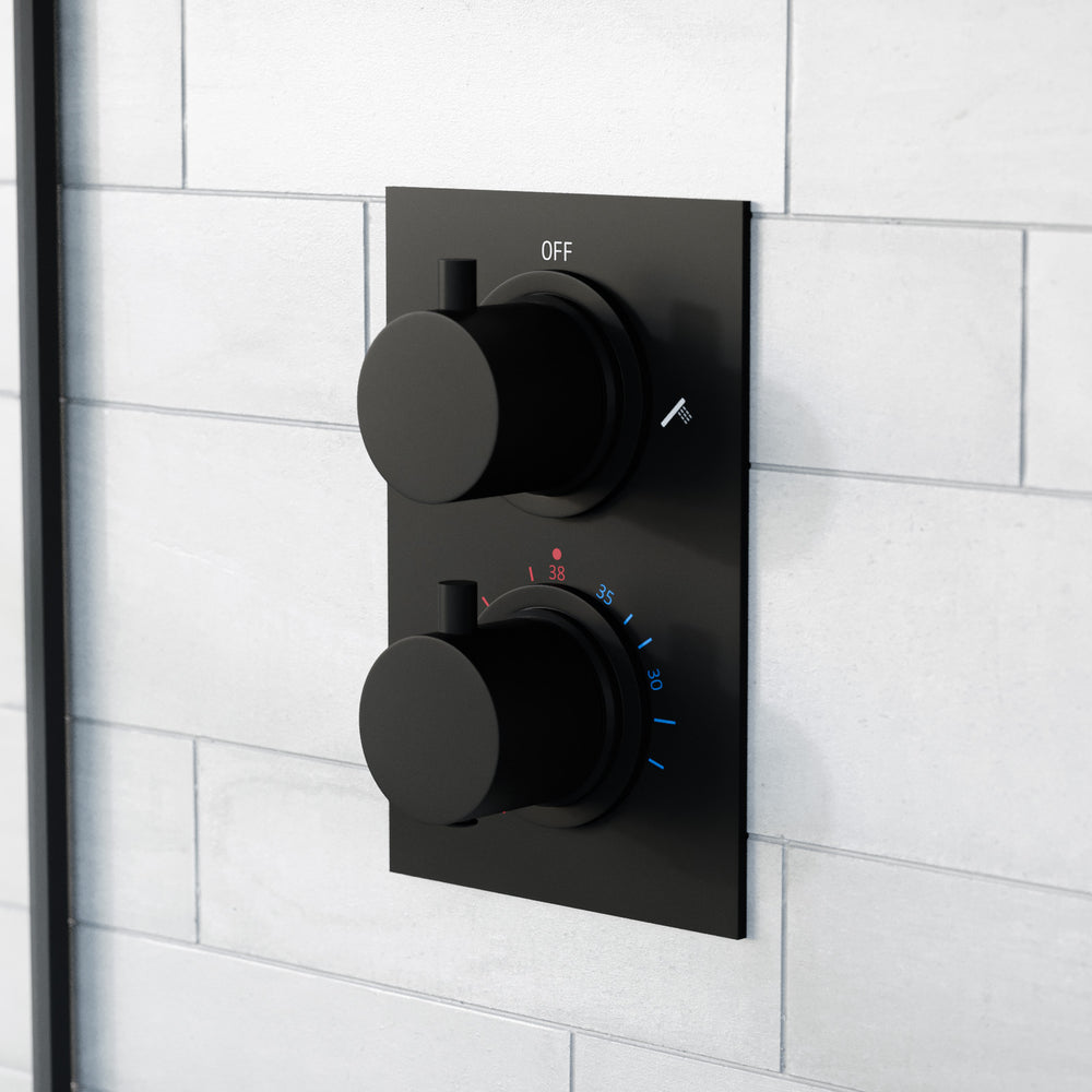 Folke 2 Dial 2 Way Round or Square Concealed Thermostatic Shower Mixer