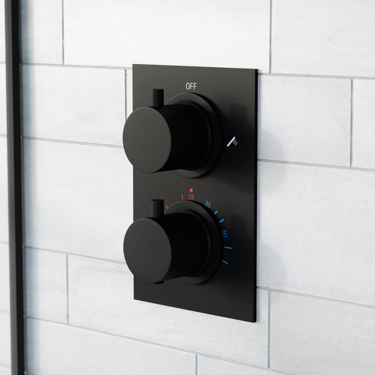 Folke 2 Dial 2 Way Round or Square Concealed Thermostatic Shower Mixer