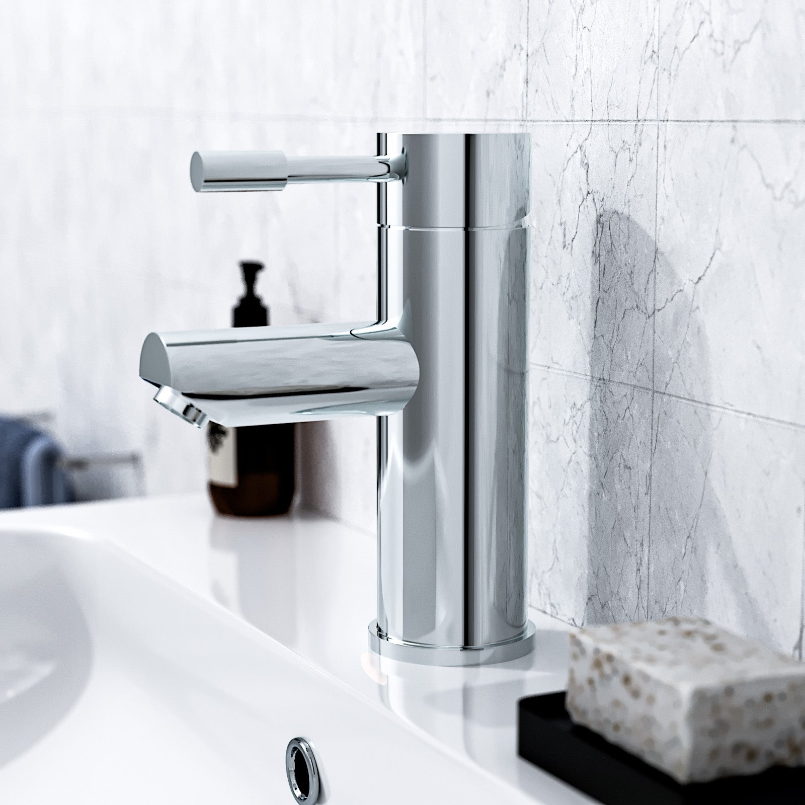 Marc Contemporary Basin Single Lever Tap And Freestanding Bath Shower