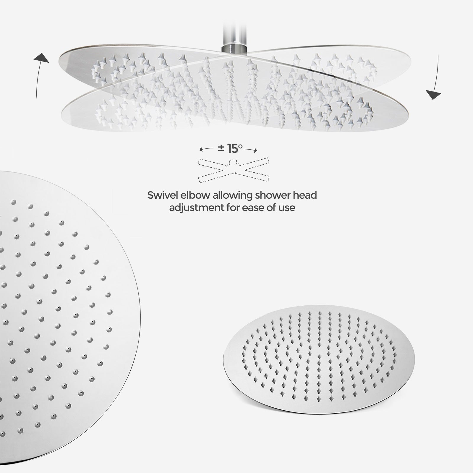 Flora Round 3 Way Concealed Thermostatic Shower Mixer Valve,Head, Hand