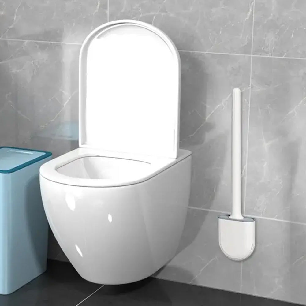 Shelly Silicone Toilet Brushes with Wall Mounted Toilet Brush Holder W