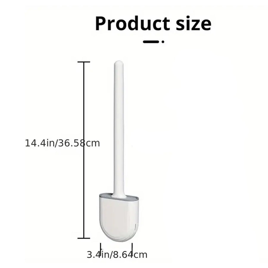 Shelly Silicone Toilet Brushes with Wall Mounted Toilet Brush Holder W