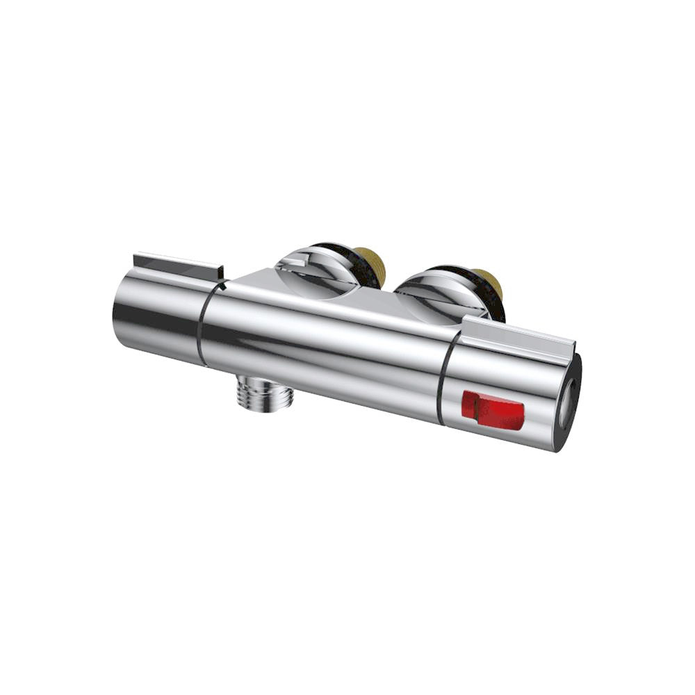 Modern Vertical Chrome Exposed Thermostatic Shower Mixer Bar Valve
