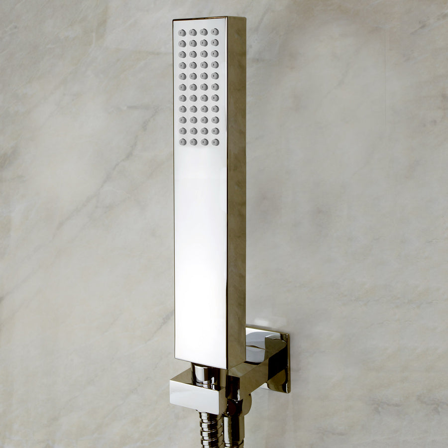 Stanmore Chrome Rectangular Shower Handset Kit & 1.5m Hose, Adjustable