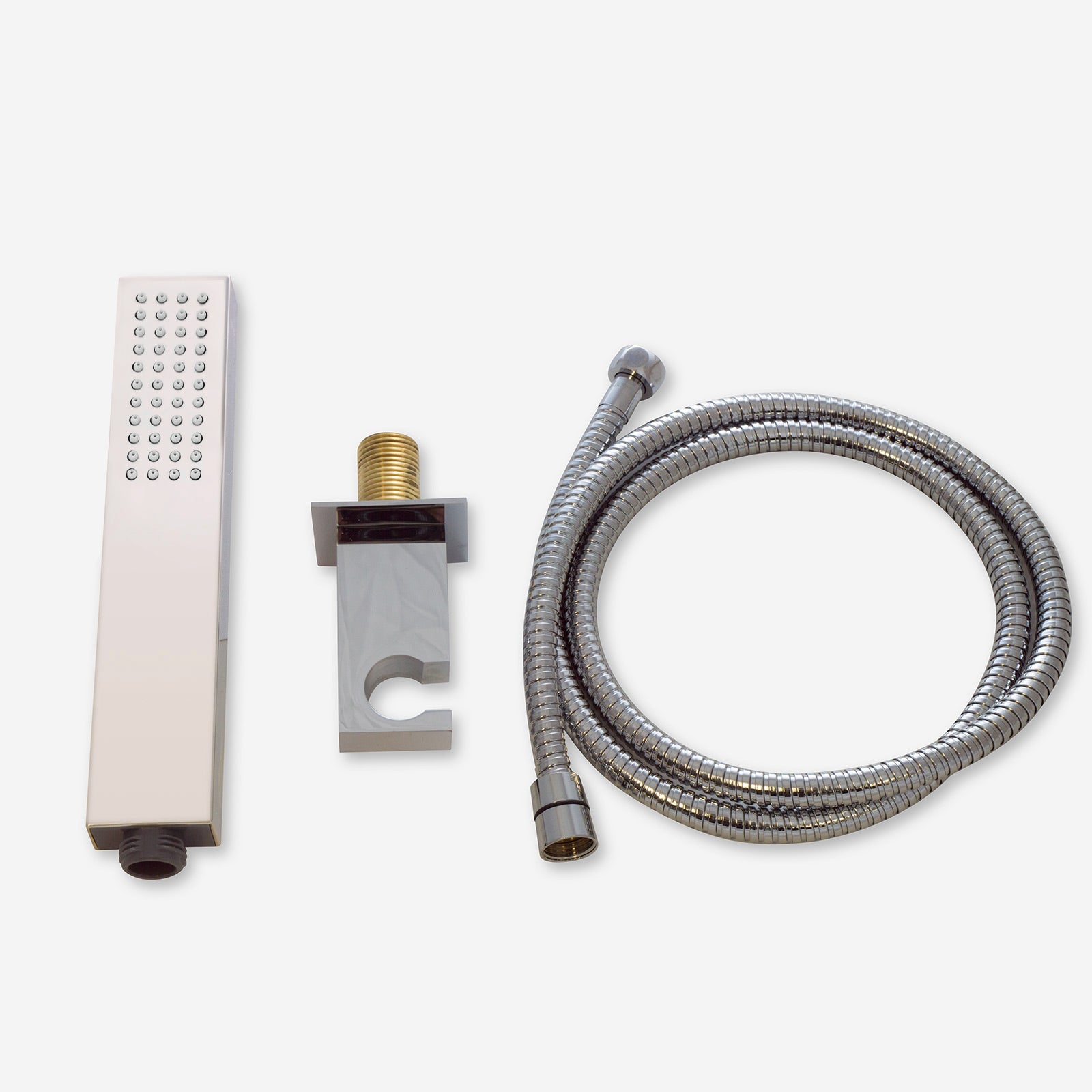 Stanmore Chrome Rectangular Shower Handset Kit & 1.5m Hose, Adjustable