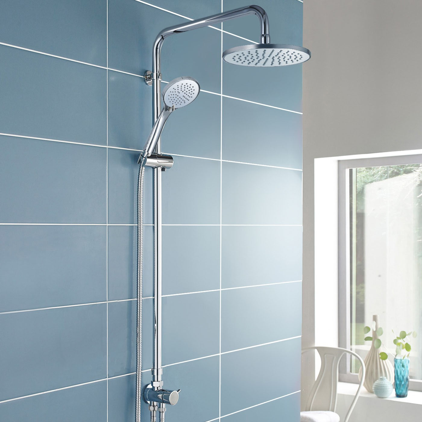 Winstead Multi Function Riser Slide Shower Rail Kit Round
