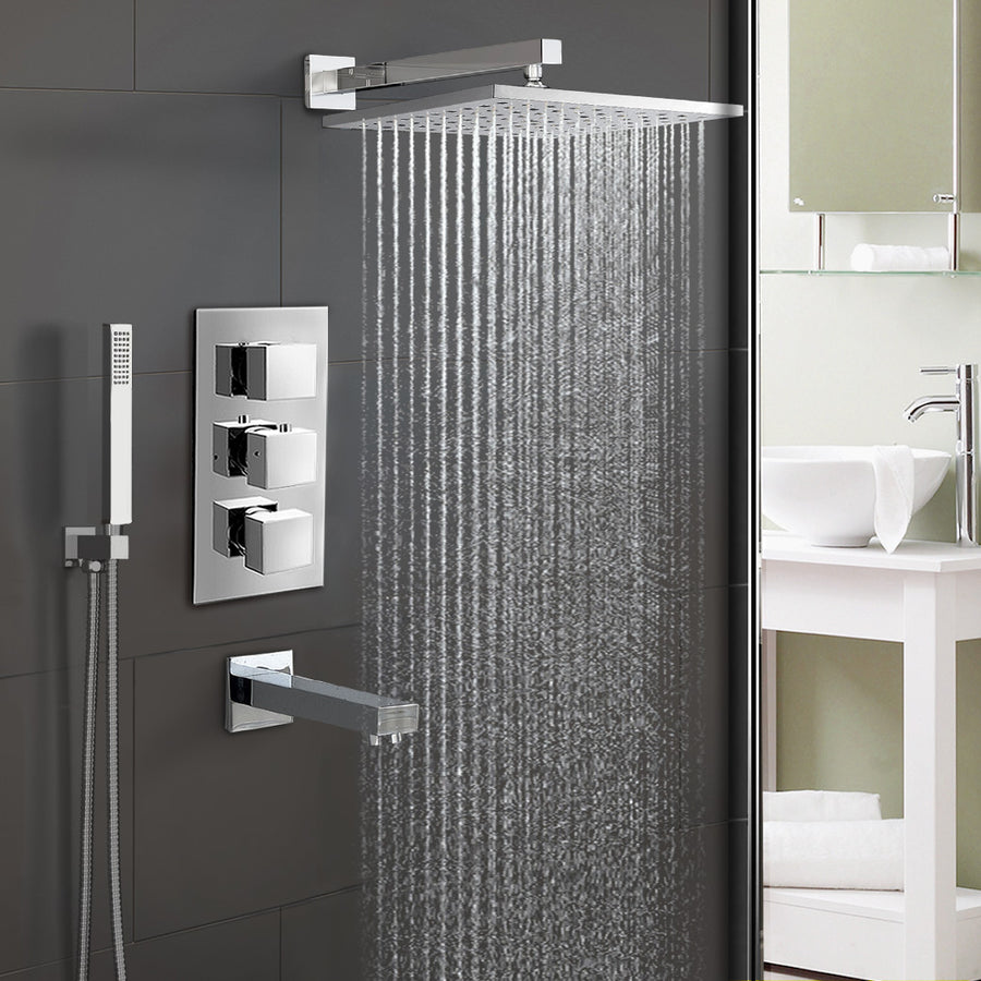 Olive 3 Way Concealed Thermostatic Shower Mixer Valve Slim Head & Bath